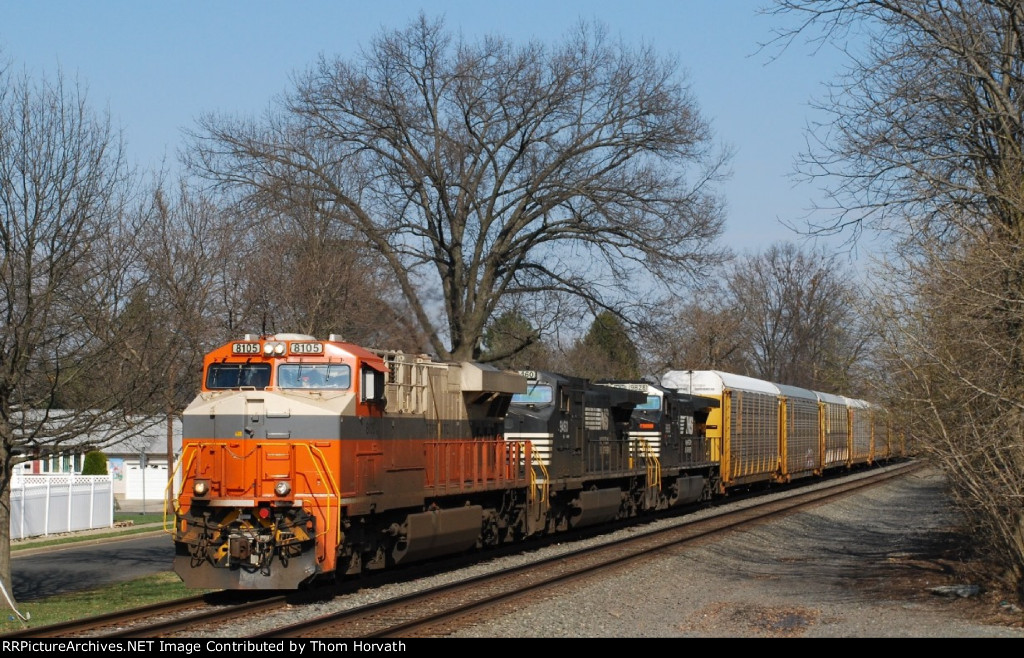 NS 8105 heads west down the Royce Running Track, aka; MAIN 1